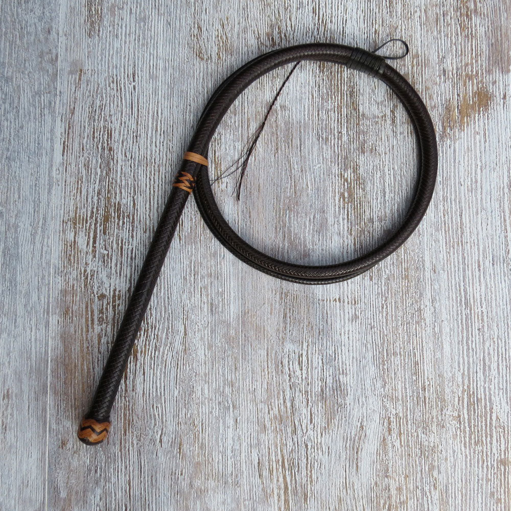 7ft Australian Pattern Brandy Tan 16plait Bullwhip – Murphy Whips