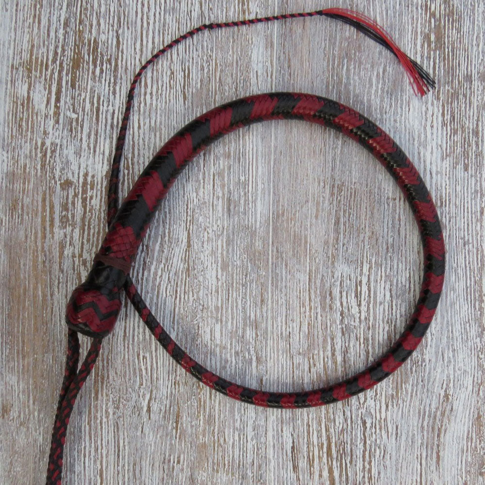 3ft 2-tone Red and Black 16plait Signal Whip – Murphy Whips